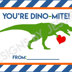 You're Dino-mite Valentine's Day Cards, Dinosaur Valentines, Valentine ...