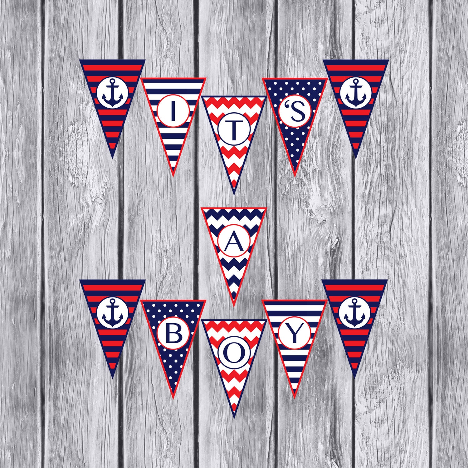 Instant Download It's a Boy Banner Nautical Baby Shower | Etsy