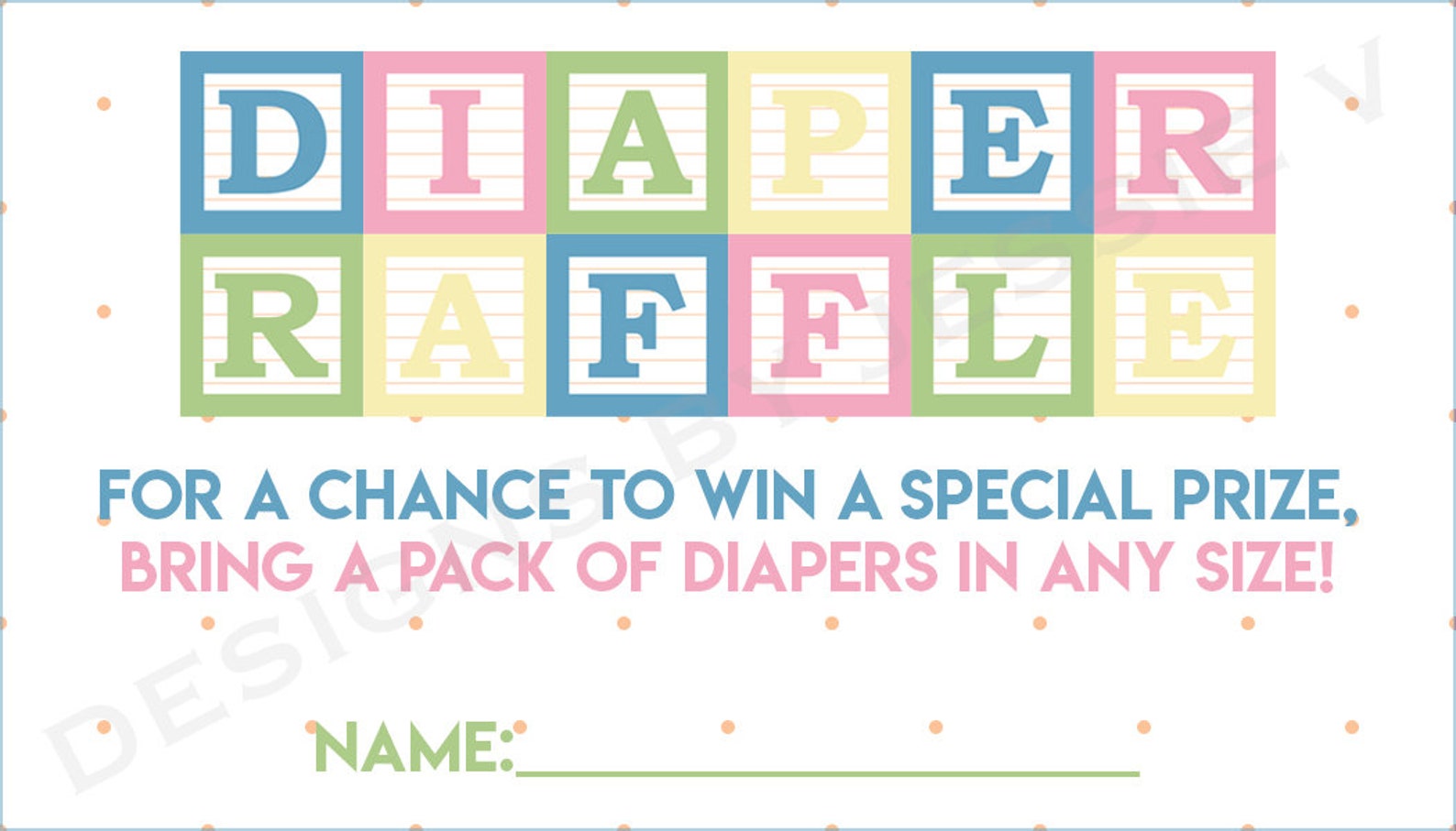 Diaper Raffle Tickets Instant Download Printable Diaper - Etsy