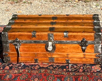 Antique Refreshed True Flat Top Trunk Medium Trunk, Ca. 1890's Coffee ...