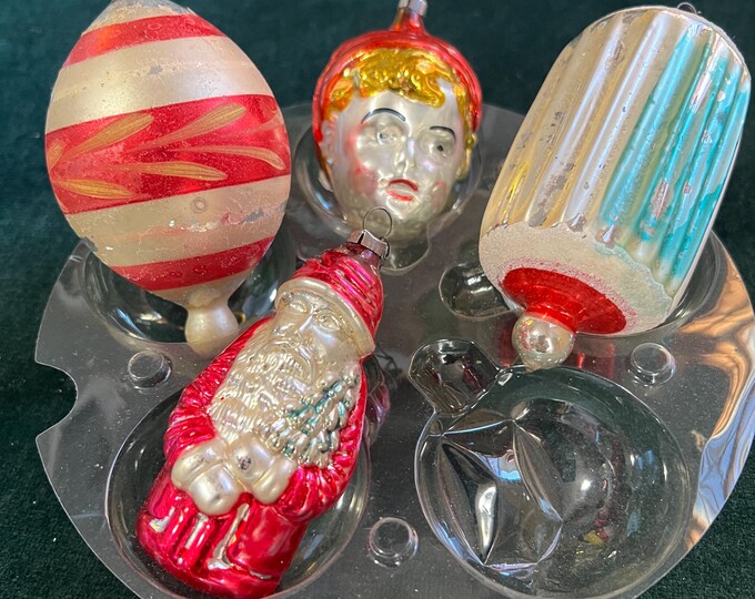 Vintage Christmas Tree Ornaments, 4 Various Sizes, Ornament Collection ...