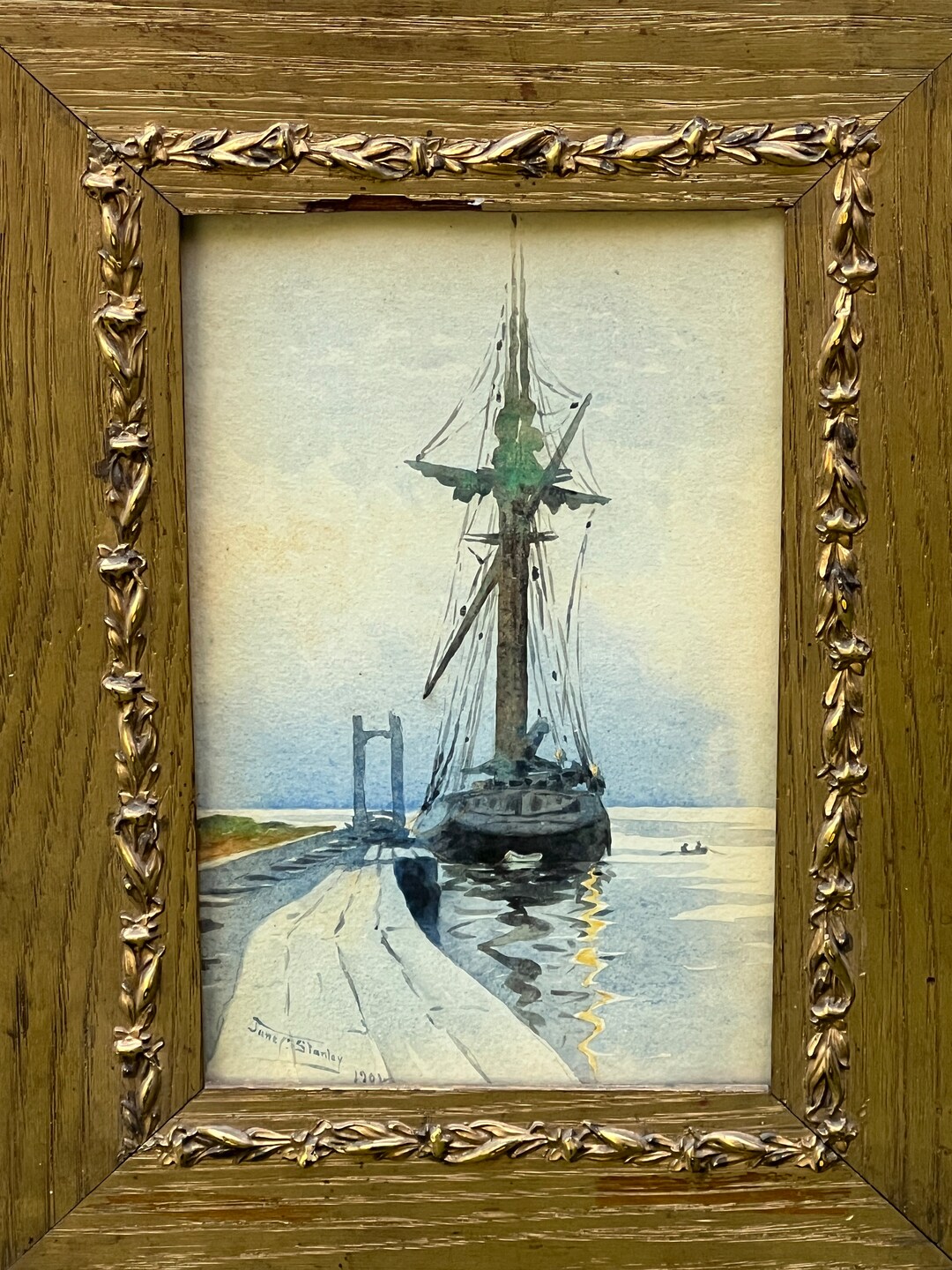 Janet Stanley Original Watercolor, Coastal Scene, Boat Scene, Water ...