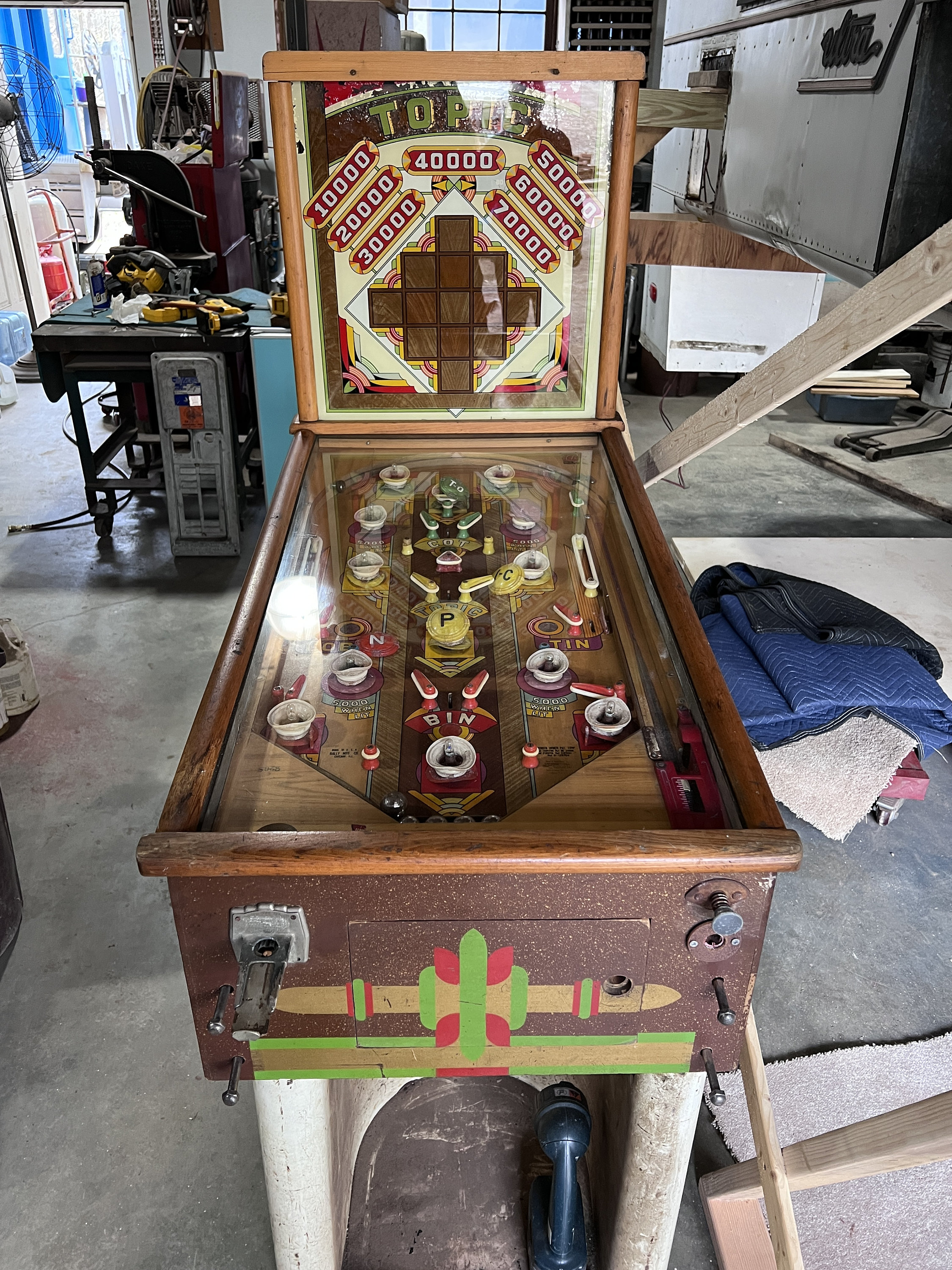 1940s Playing Pinball
