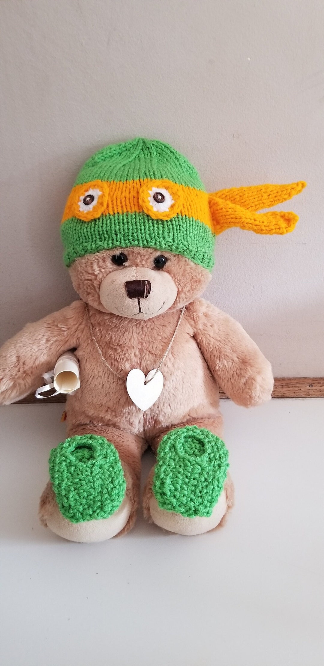 Ninja Turtle Hat and Booties, Baby Hat and Loafers, Photo Props ...