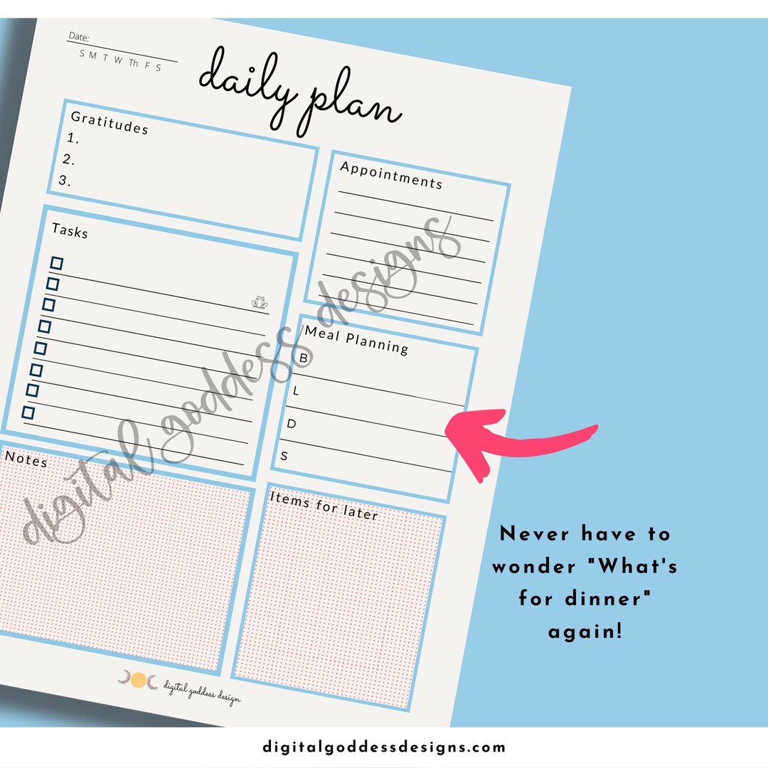 Daily Plan Printable - Etsy