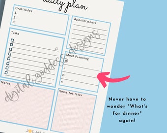 Daily Plan Printable Printable Daily Plan Printable to Do List Daily ...