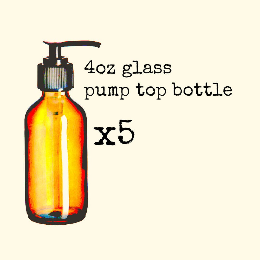 Glass Pump Bottle, 4oz Glass Bottle, Glass Pump Dispenser, Glass Bottle ...