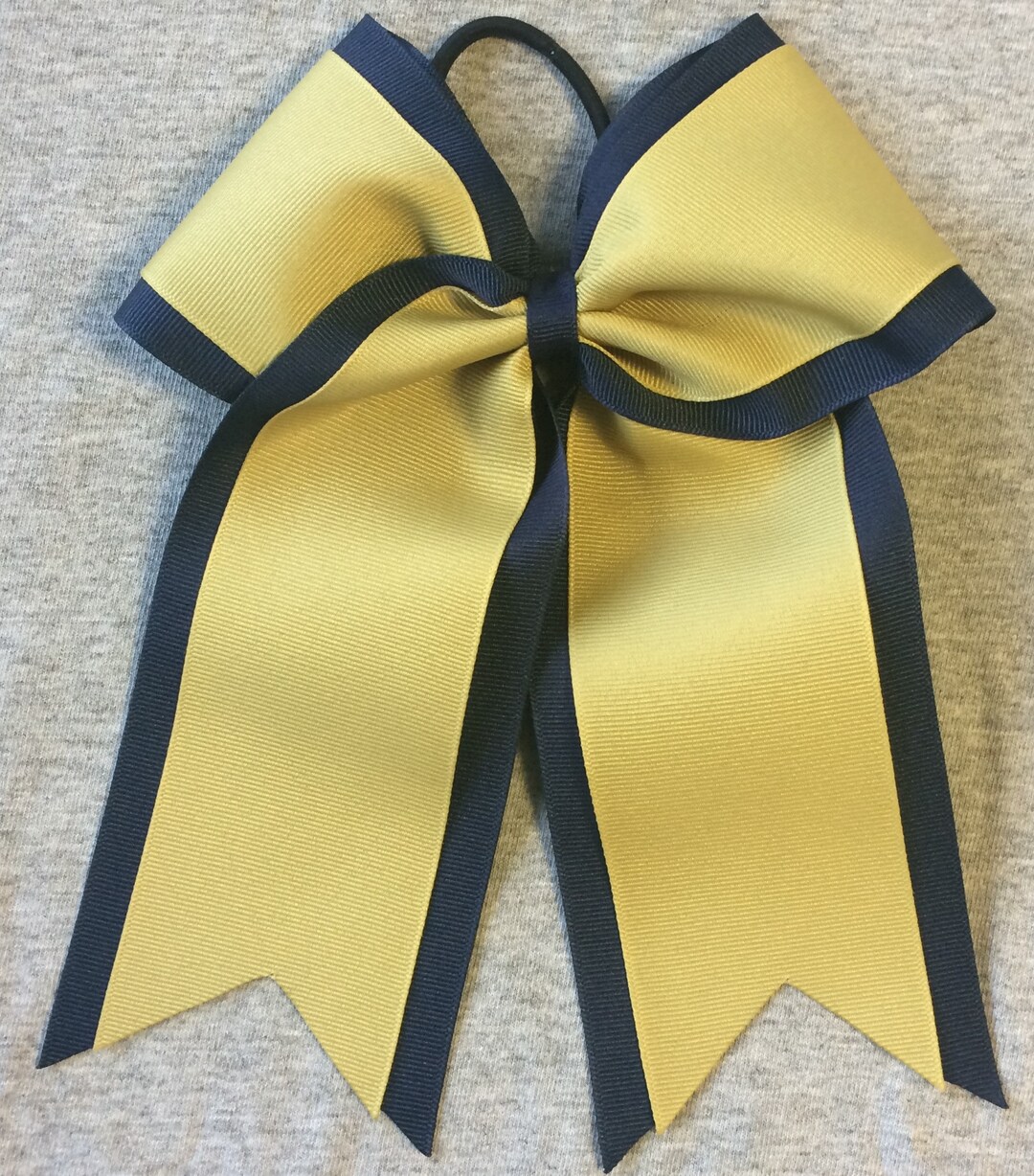 Navy Blue and Vegas Gold 2 Layer Bow - Etsy