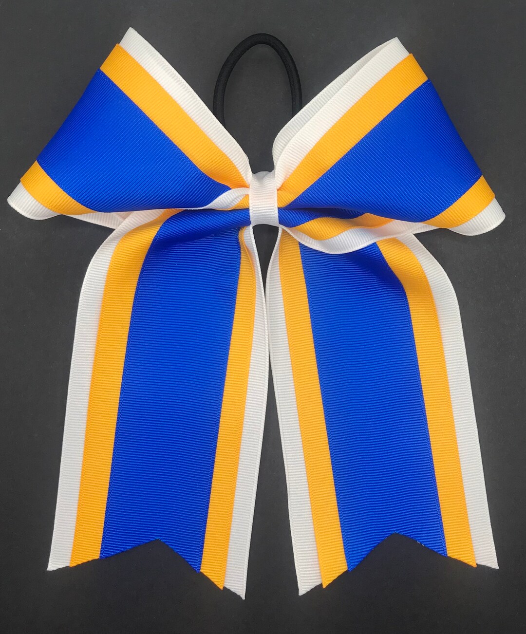 White, Gold, and Royal Blue 3 Layer Bow - Etsy