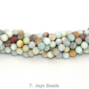 6mm Multicoloured Frosted Amazonite Round Beads - Etsy
