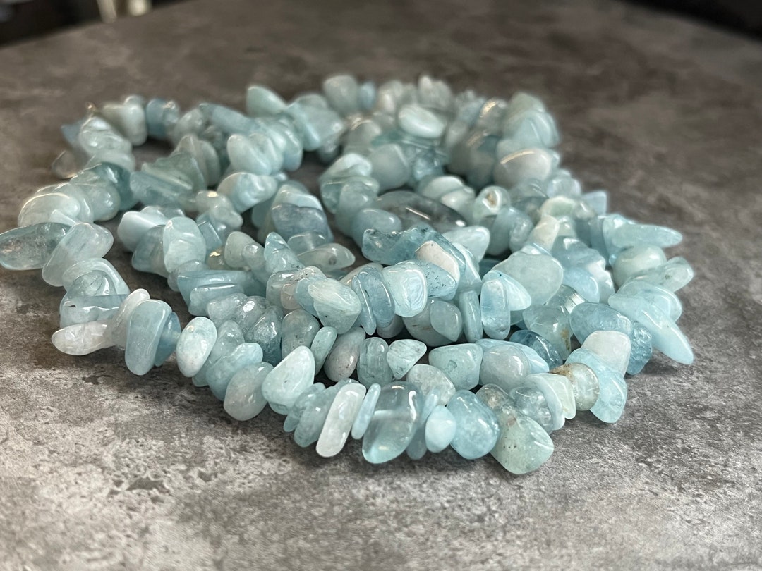 Aquamarine Chip Beads 5–8mm – Natural Gemstone Beads for Jewellery ...