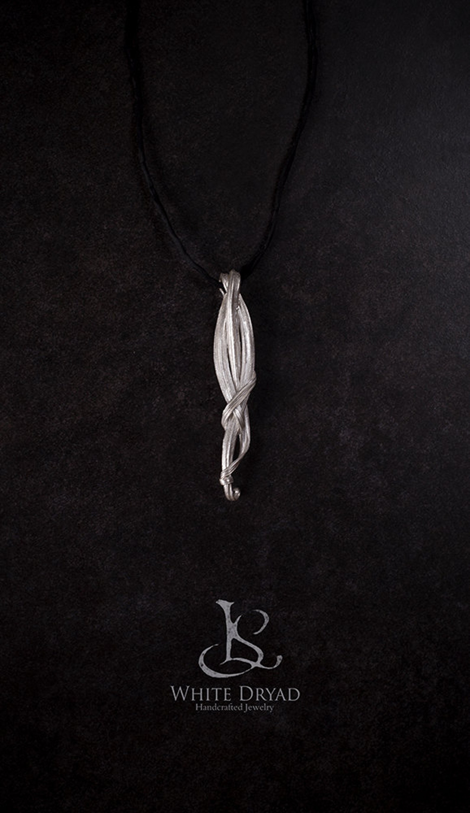 Silver ELVEN Pendant Art Nouveau Pendant Necklace Organic - Etsy