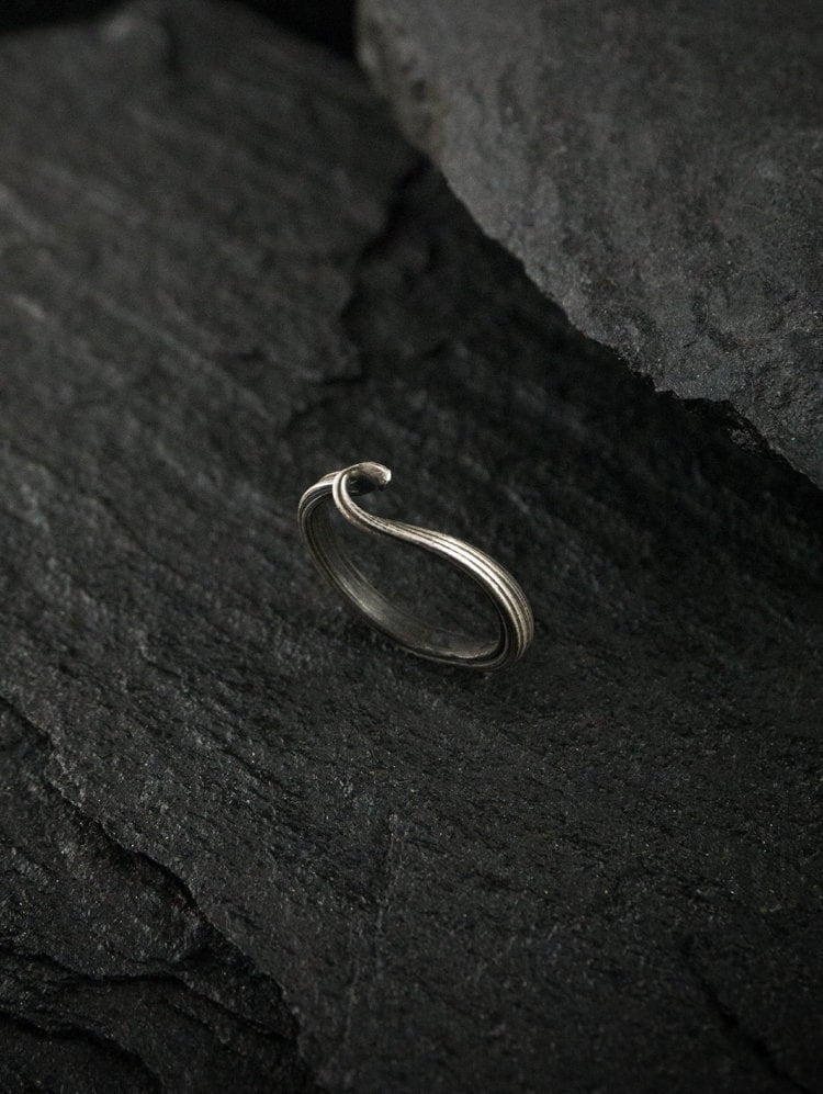 Tiny Wave Silver Ring Elven Ring Art nouveau ring Nature | Etsy