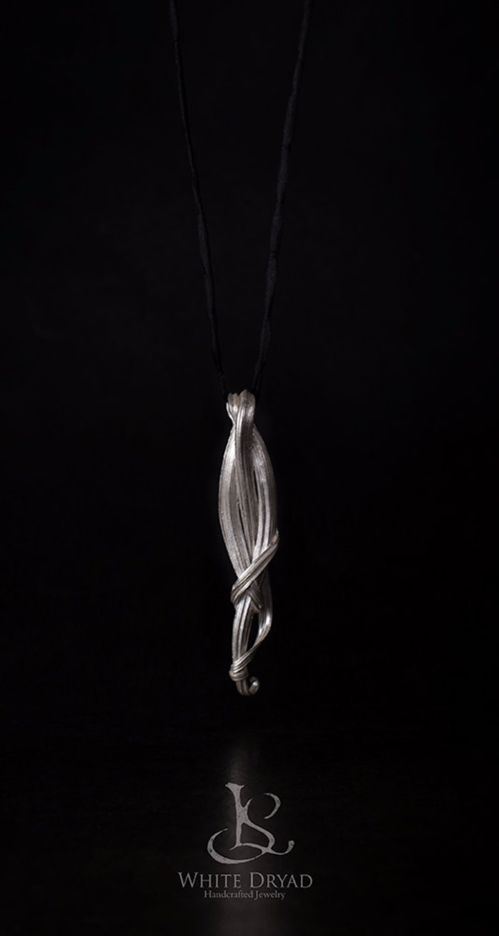 Silver ELVEN Pendant Art Nouveau Pendant Necklace Organic - Etsy