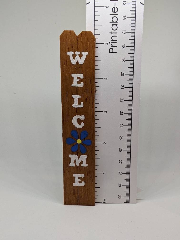 Miniature Welcome Sign Wooden Welcome Sign Fence Post Sign | Etsy