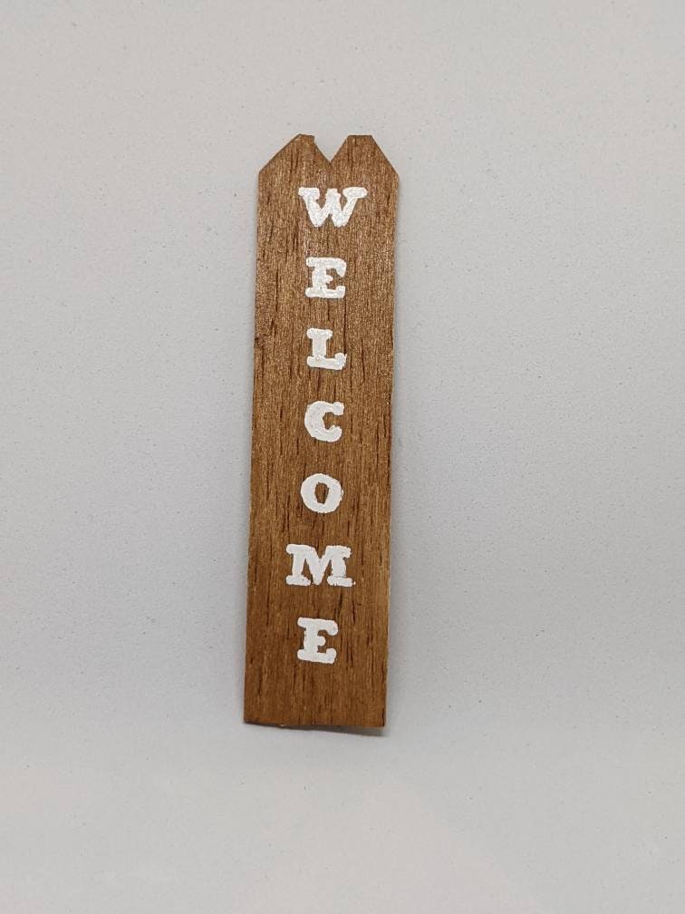 Miniature Welcome Sign Wooden Welcome Sign Fence Post Sign | Etsy