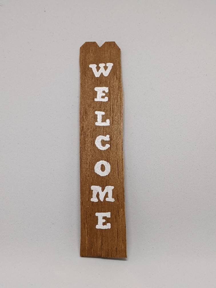 Miniature Welcome Sign Wooden Welcome Sign Fence Post Sign | Etsy