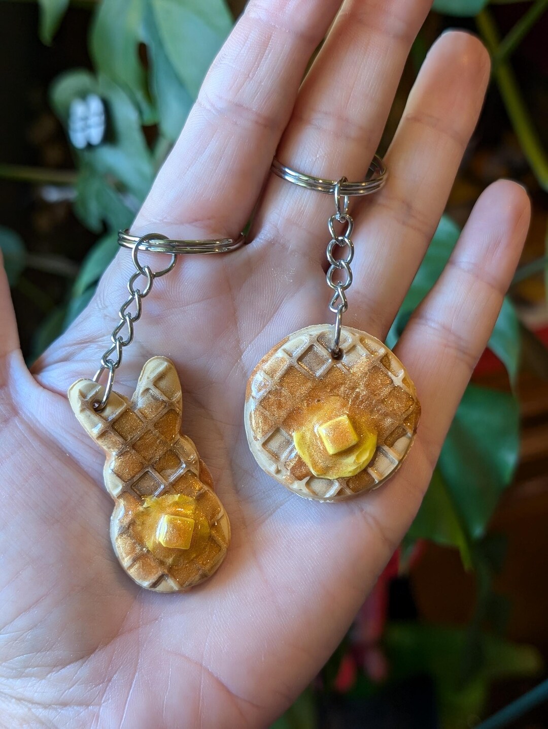 Waffle Keychain | Polymer Clay Waffle Keychain | Polymer Clay Keychain ...