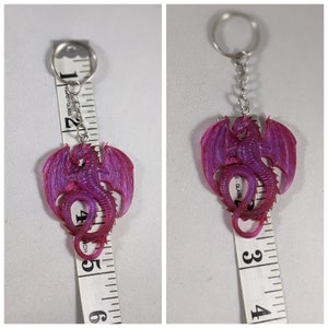 Resin Dragon Keychain | Dragon Keychain | Western Dragon | Wyvern ...