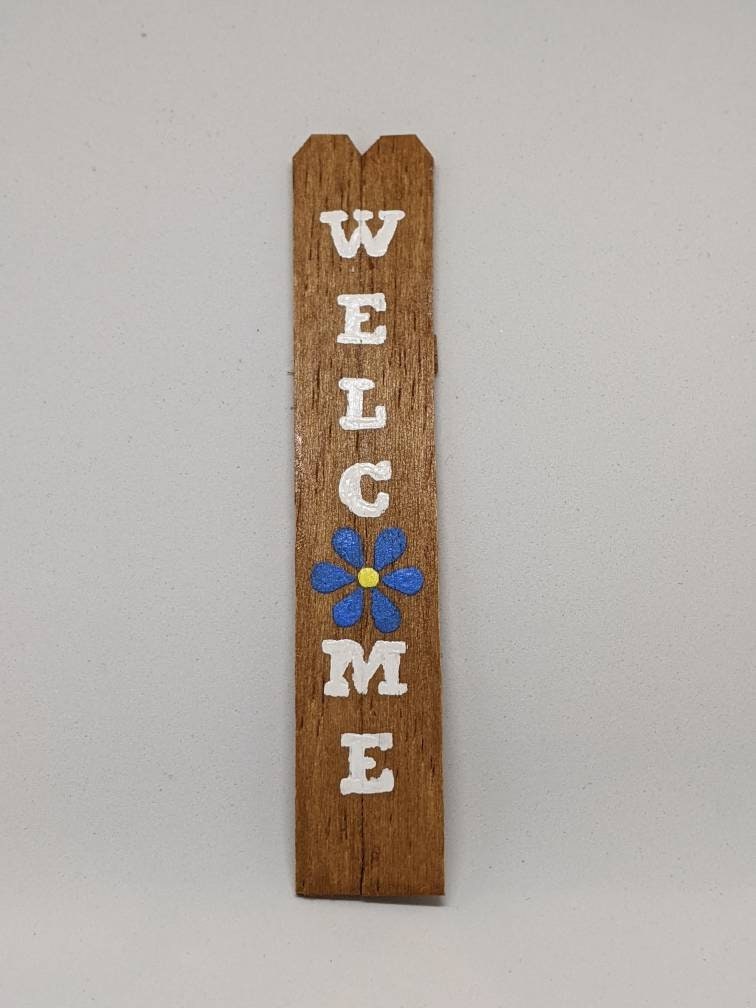 Miniature Welcome Sign Wooden Welcome Sign Fence Post Sign | Etsy