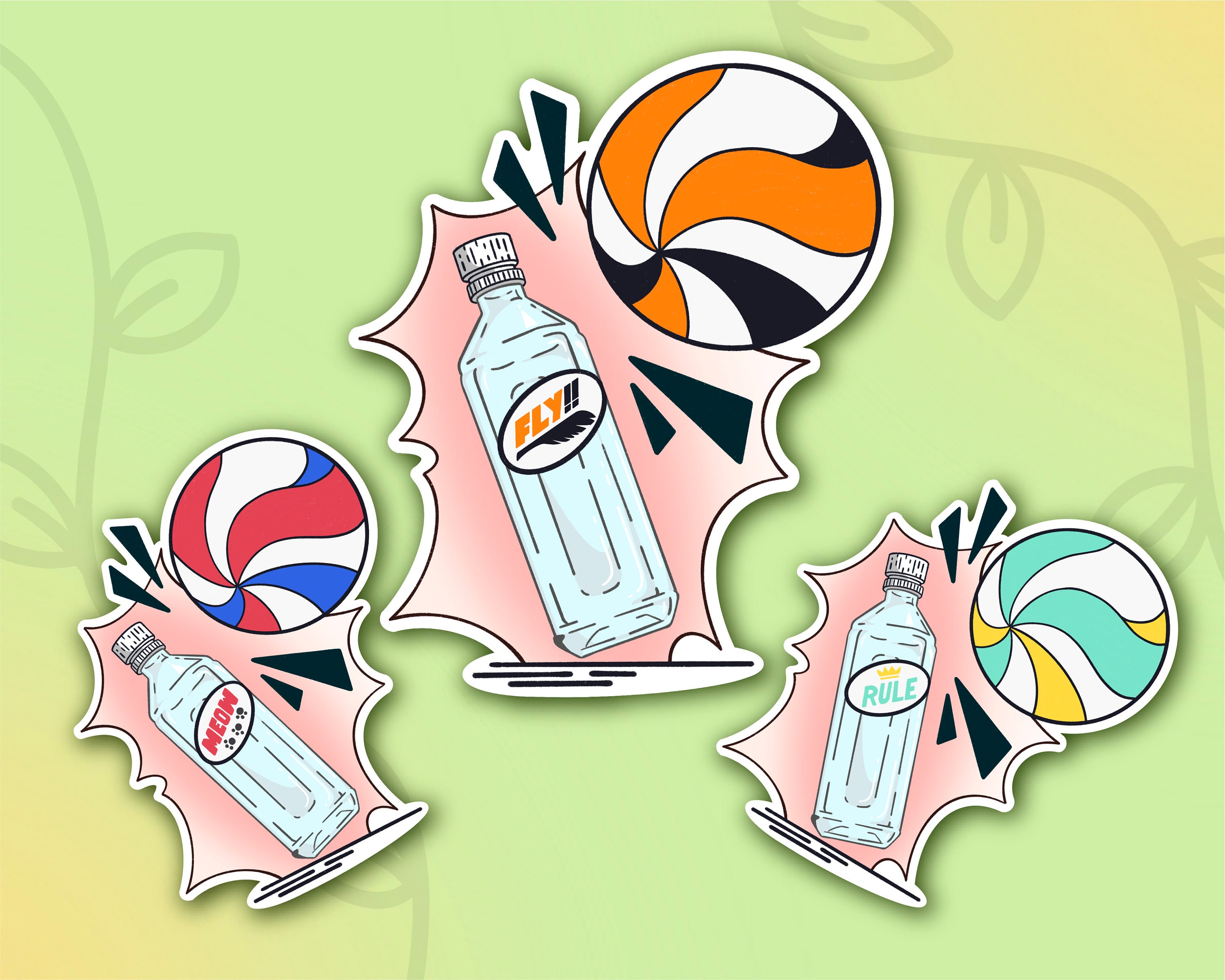 Haikyuu Volleyball Waterproof Sticker Karasuno, Nekoma, Aoba Johsai ...