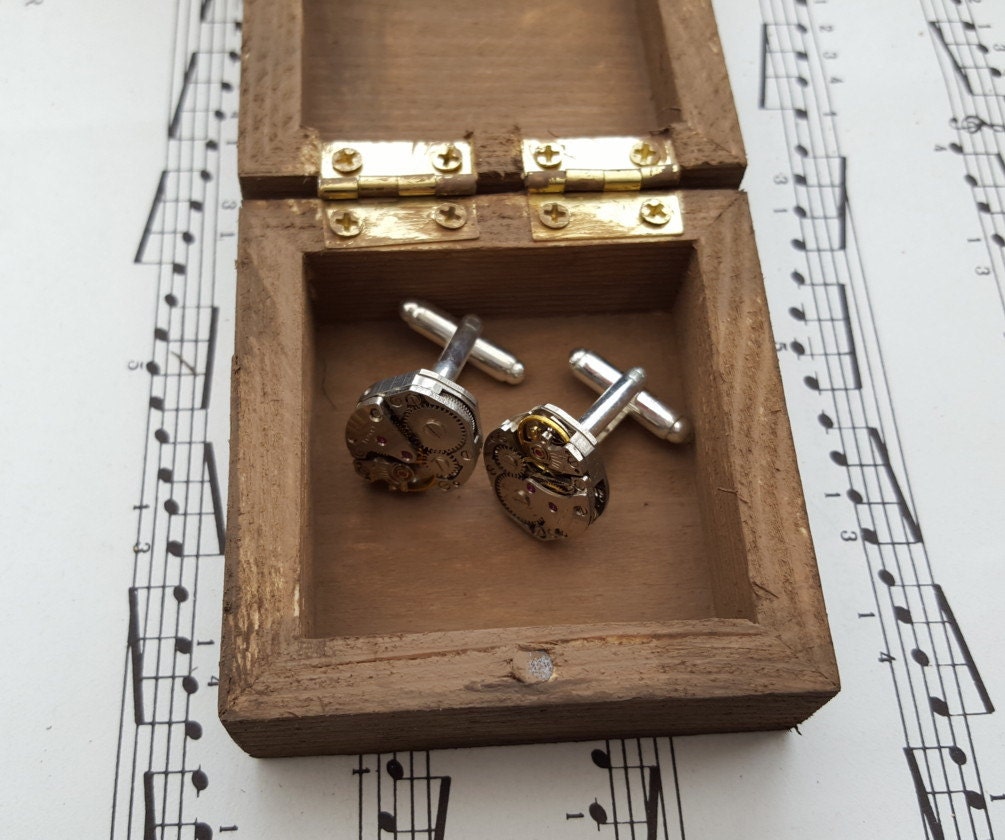 Steampunk Jewellery Box Wooden Ring Box Altered Art Small Trinket Box ...