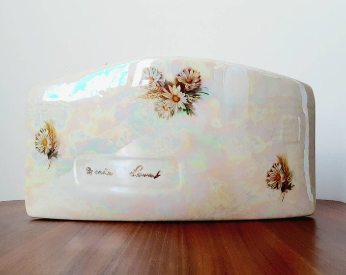Vintage Iridescent Glazed Ceramic Envelope Shaped Mail Holder Storage ...