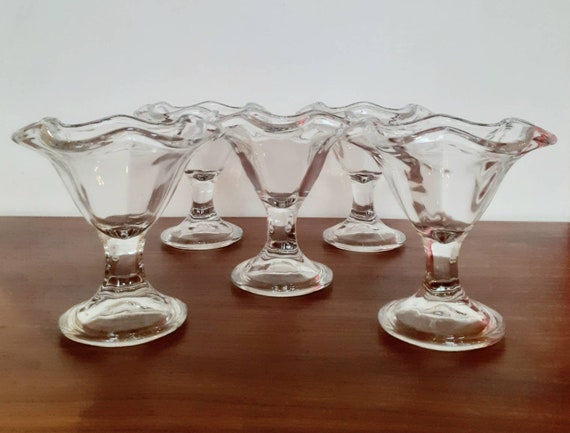 Vintage Ice Cream Gelato Float Sundae Glasses Malt Shop - Etsy