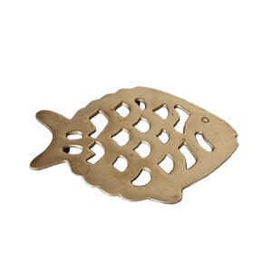 Vintage Solid Brass Fish Trivet - Etsy