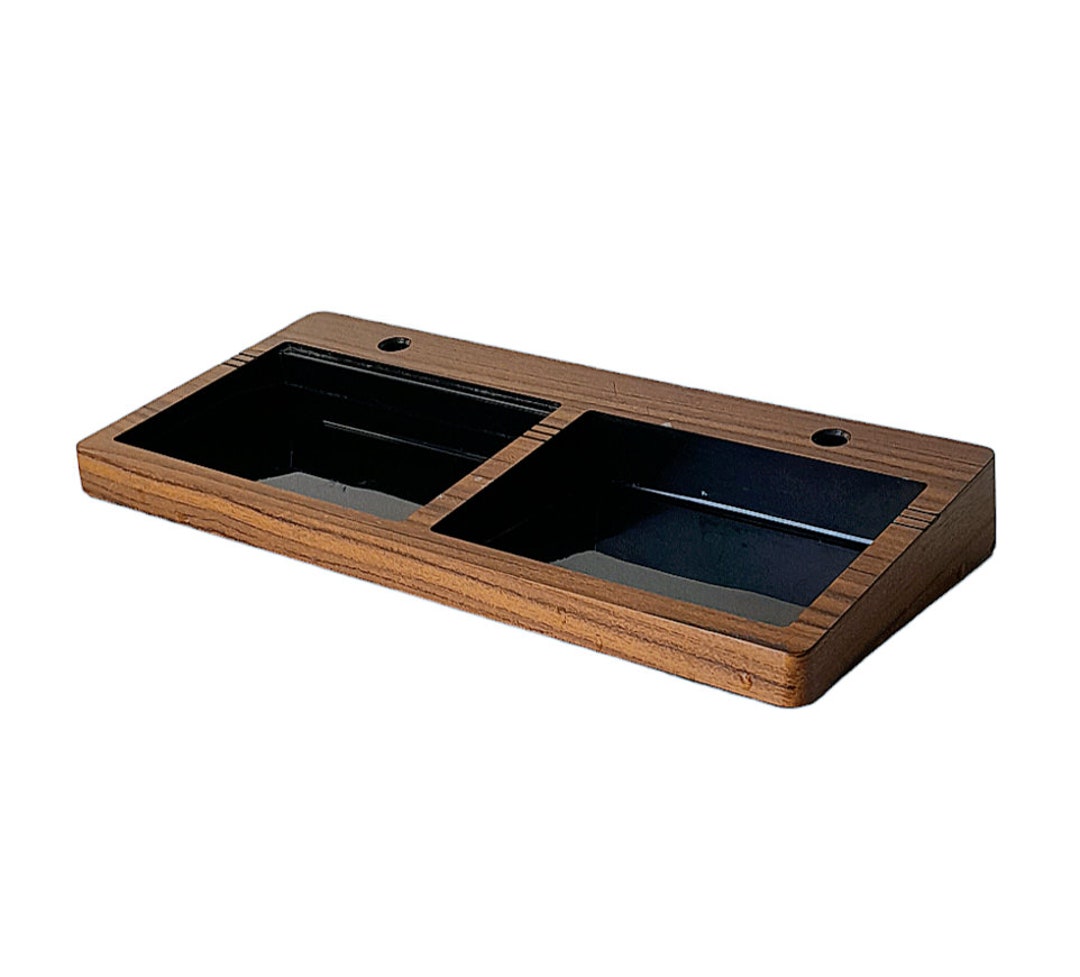 Vintage Faux Wood and Black Plastic Desk Organizer Pen Holder - Etsy