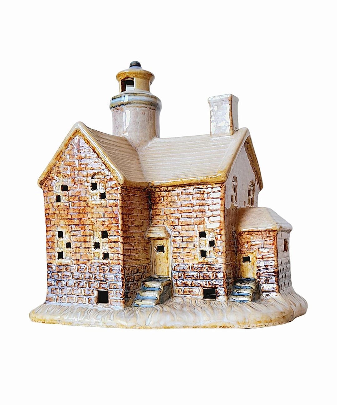 Vintage Glazed Ceramic Fish Tank Aquarium Figurine Large Stone House - Etsy