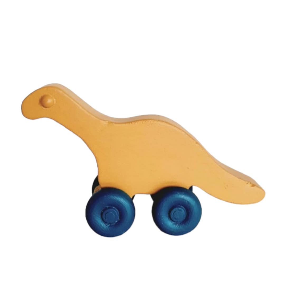 Vintage Wood Dinosaur Toy With Wheels - Etsy