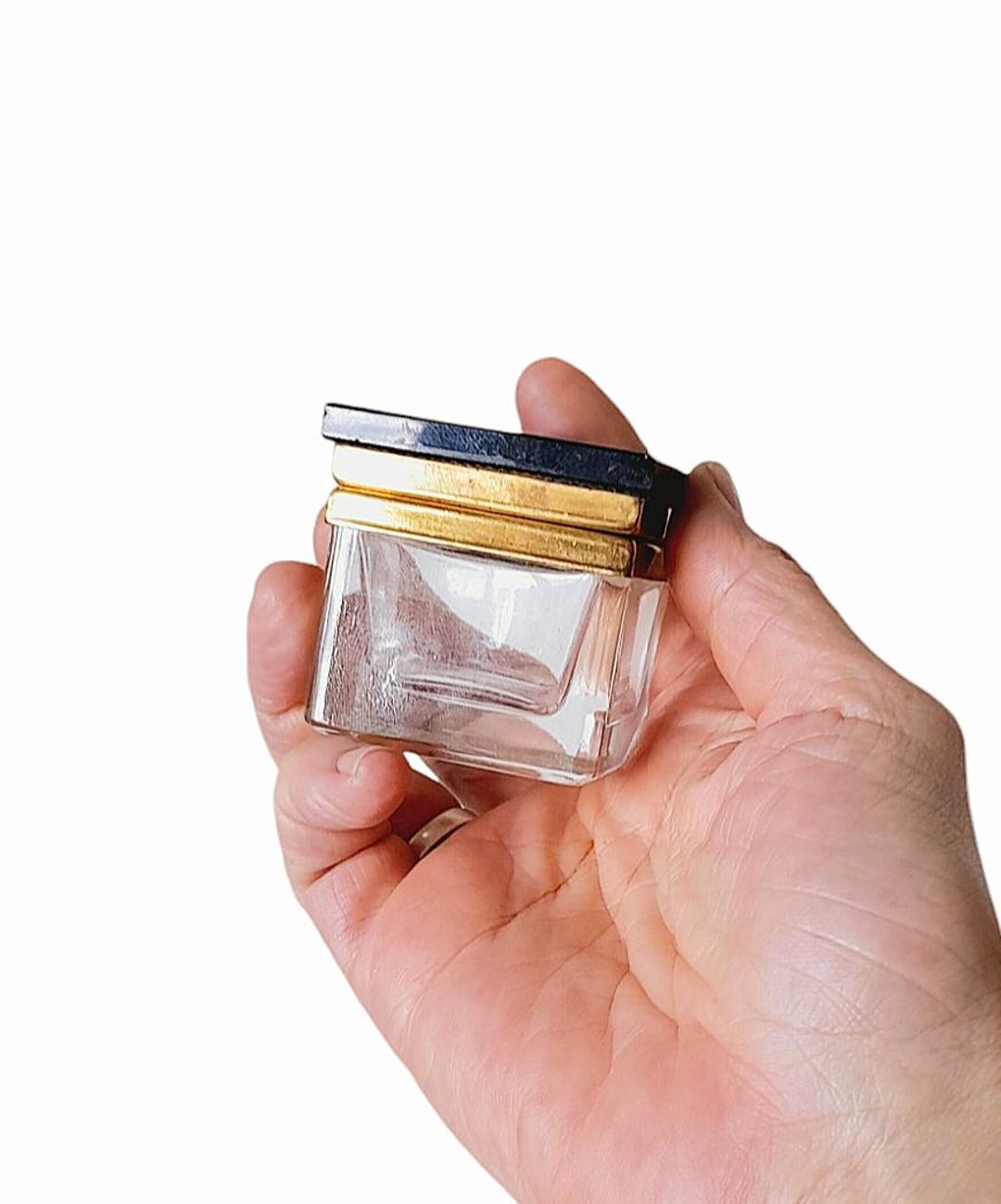 Art Deco Vintage Heavy Glass Marble Brass Ink Well Set of 2 - Etsy