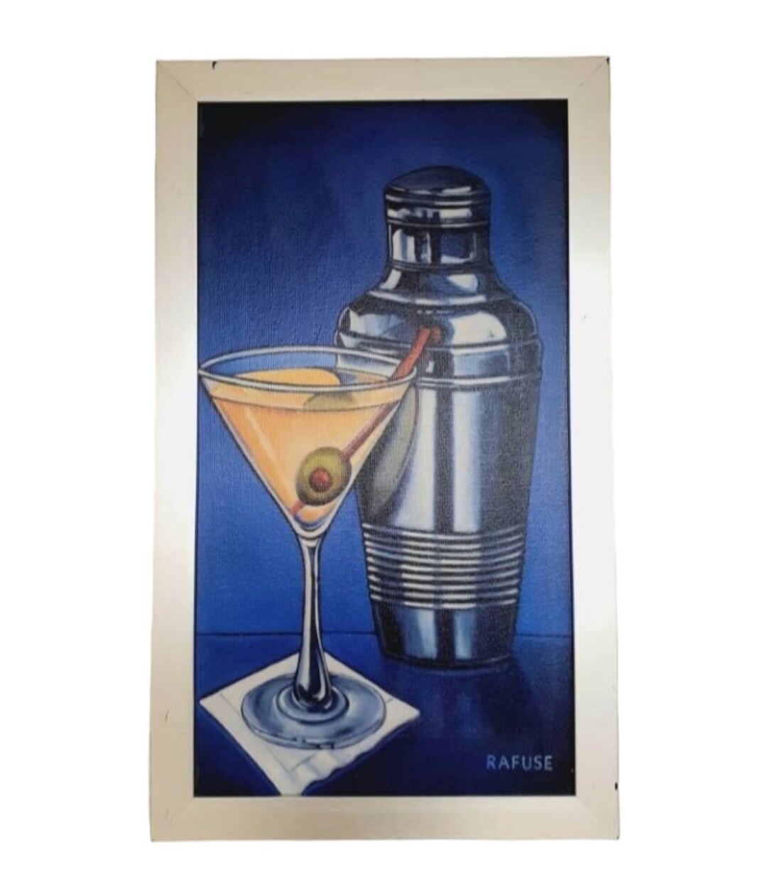 Vintage Rafuse Martini and Shaker Painting Printed on Canvas With Wood ...