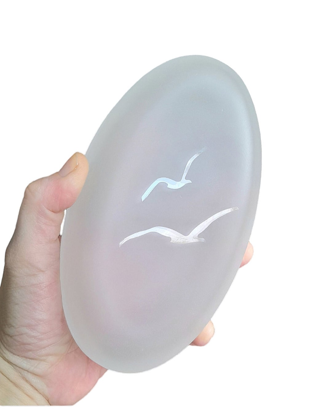 Mid Century MCM Oval Frosted Glass Lidded Vanity Jewelry Trinket Dish ...