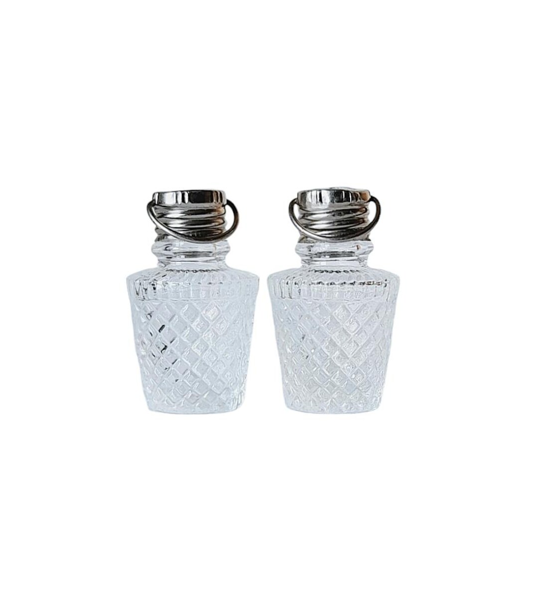 Vintage Mini Glass Salt and Pepper Shaker Set With Handles - Etsy