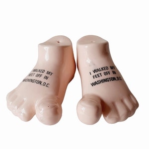 Vintage Glazed Ceramic Feet Salt and Pepper Shakers - Etsy
