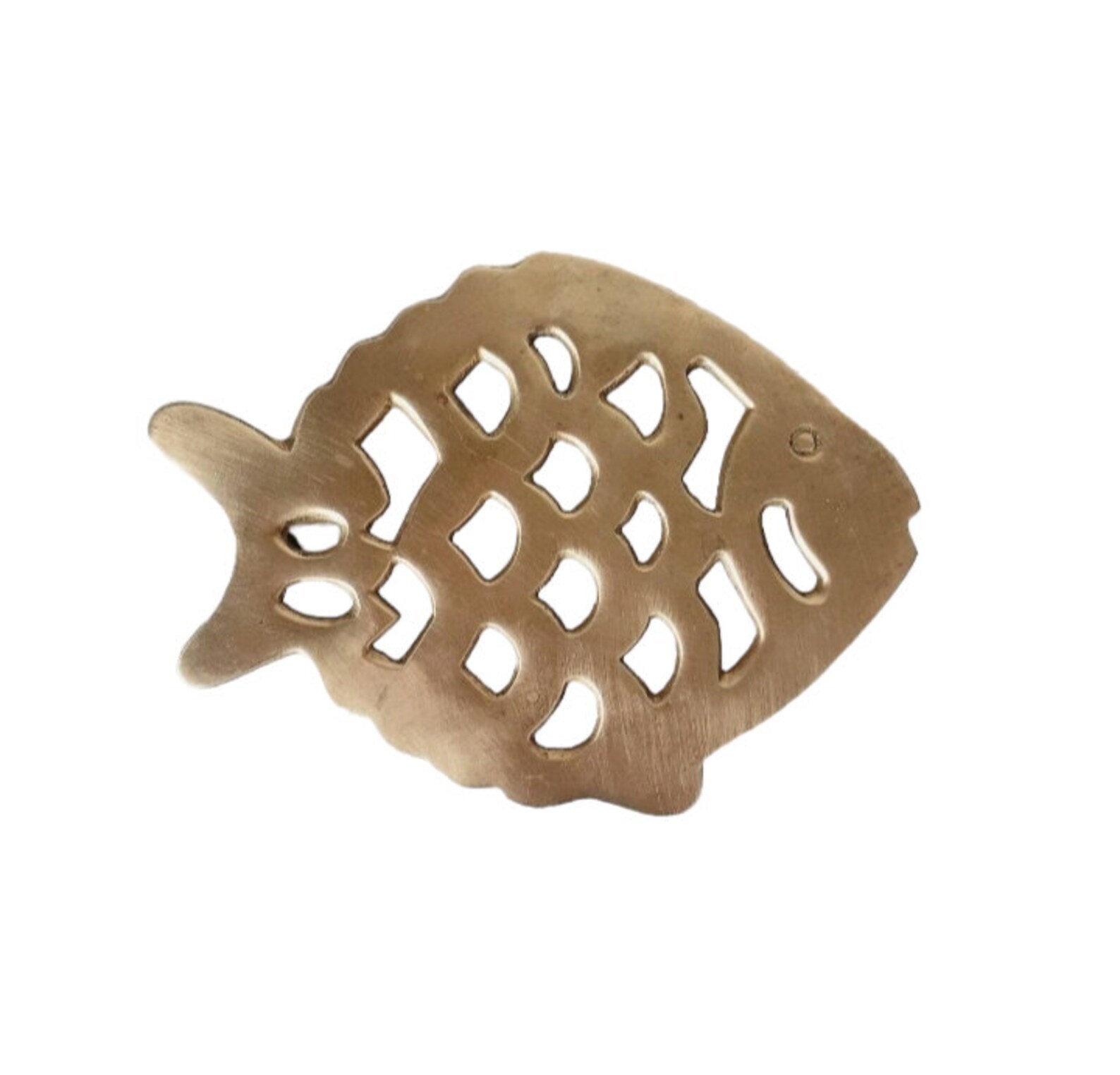 Vintage Solid Brass Fish Trivet - Etsy