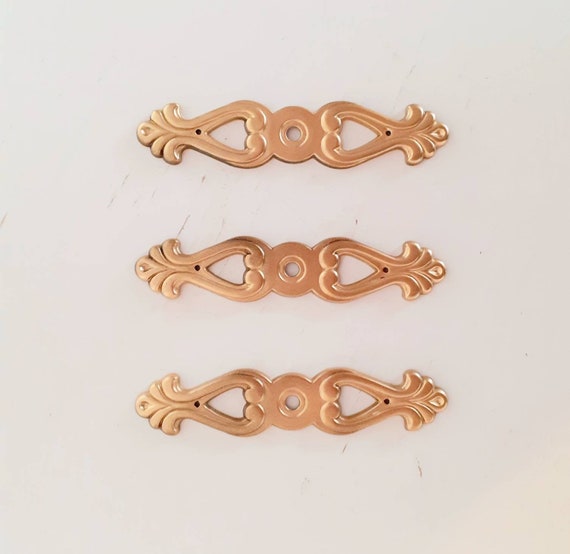 Vintage Gold Furniture Knob Backplates Set of 3 - Etsy