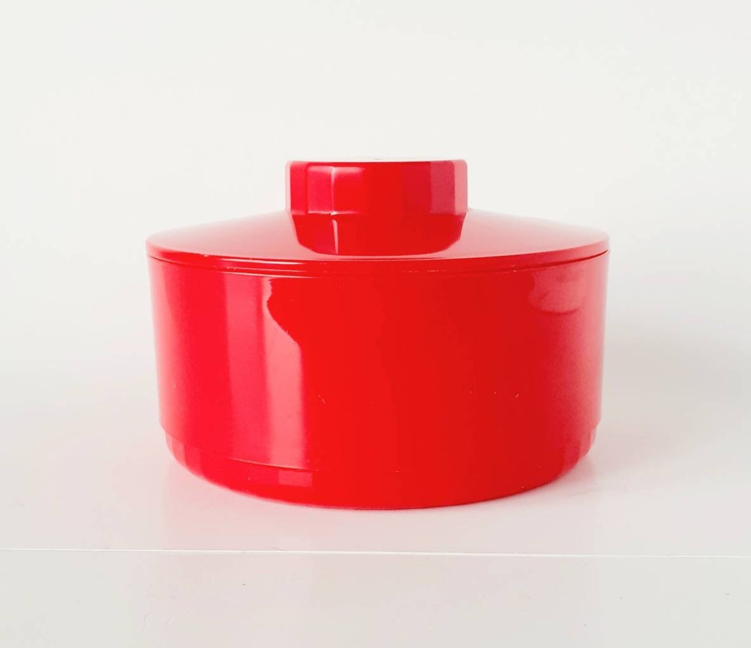 Vintage Red Acrylic Tupperware Lidded Container - Etsy