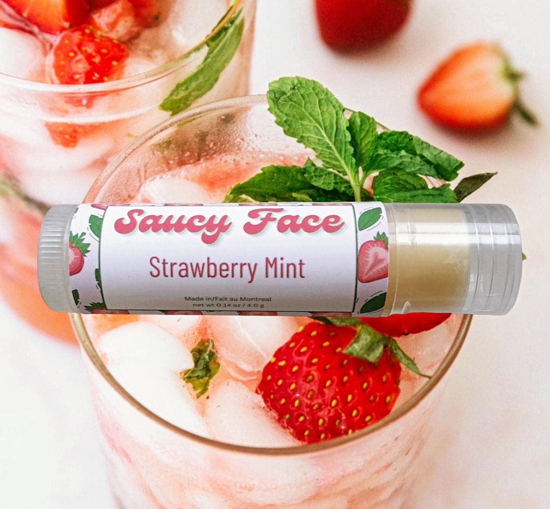 Saucy Face STAWBERRY MINT Lip Balm - Etsy