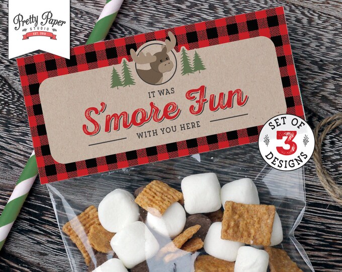 Treat Bag Toppers -buffalo Plaid Woodland // INSTANT DOWNLOAD ...
