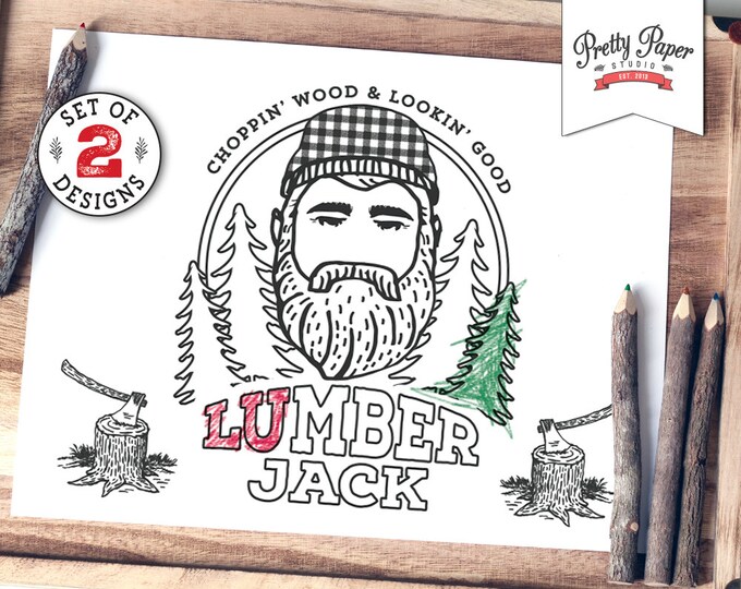 Coloring Pages - Lumberjack & Lumberjill // INSTANT DOWNLOAD ...