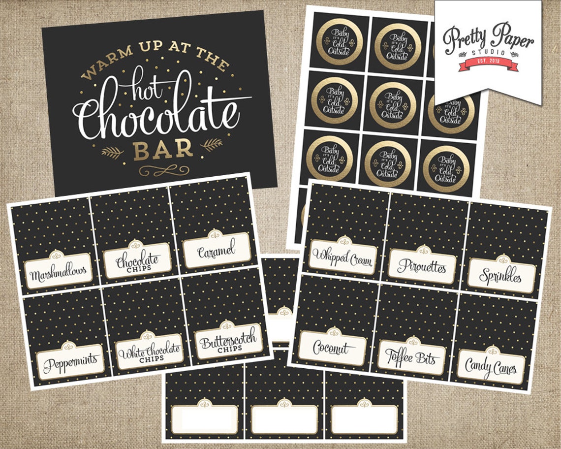 Hot Chocolate Bar Printable Kit // INSTANT DOWNLOAD // Hot - Etsy UK