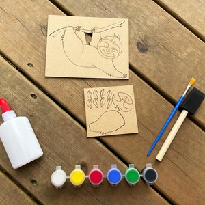 DIY Sloth Paint Kit, Wood, Ready to Paint, Craft Kit for Kids, Kid's ...