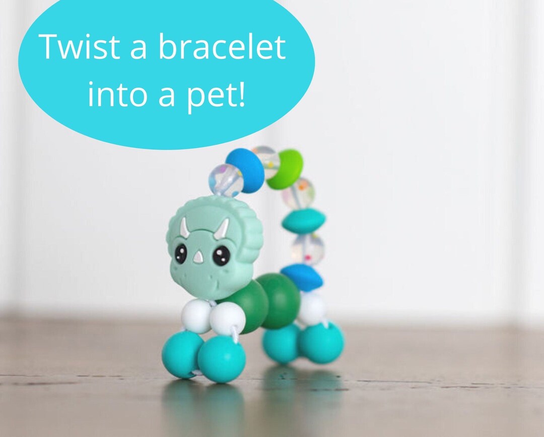 Kids Twistable Triceratops Silicone Bracelet, DIY Bracelet Kit, Bangle ...