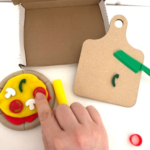 Play Dough Pizza Making Toy, Pretend Play Food Set, Kids Pizza Party ...