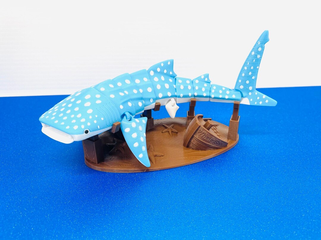 3D Printed Articulated Whale Shark With Display Stand, Articulated ...