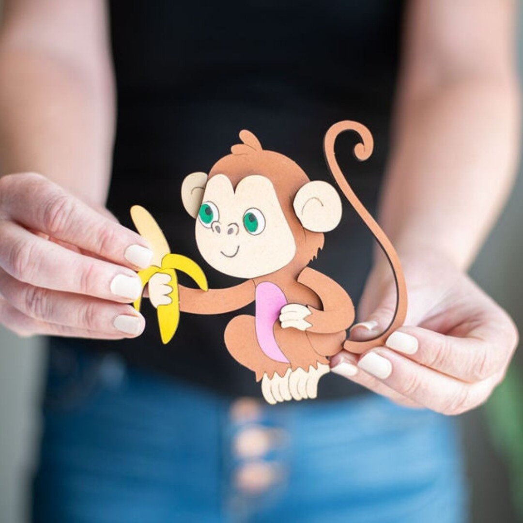 DIY Monkey Paint Kit, Wood, Ready to Paint, Craft Kit for Kids, Kid's ...