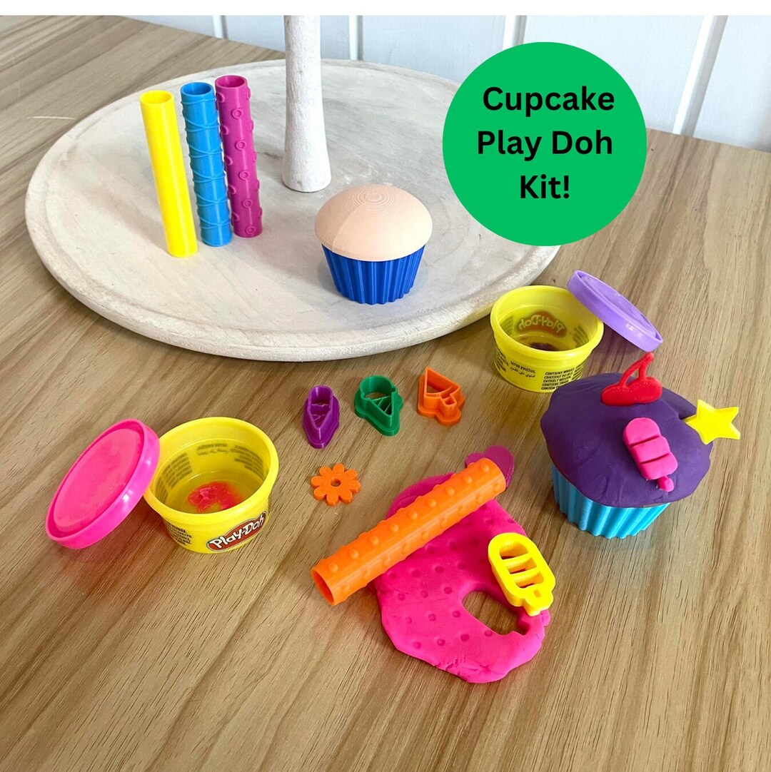 Pretend Cupcake Play Doh Kit, Baking Kit for Kids, Sensory Set, Indoor ...